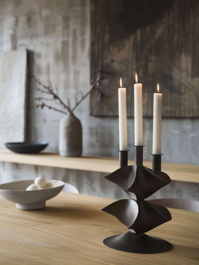 Kitchen front in elegant veneer with asymmetrical groove